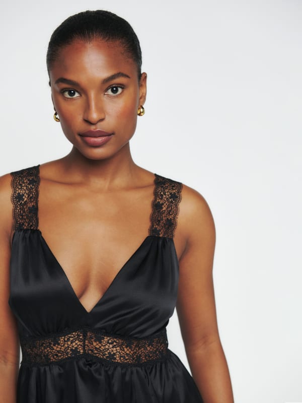 reformation elina silk dress Elina Satin Dress