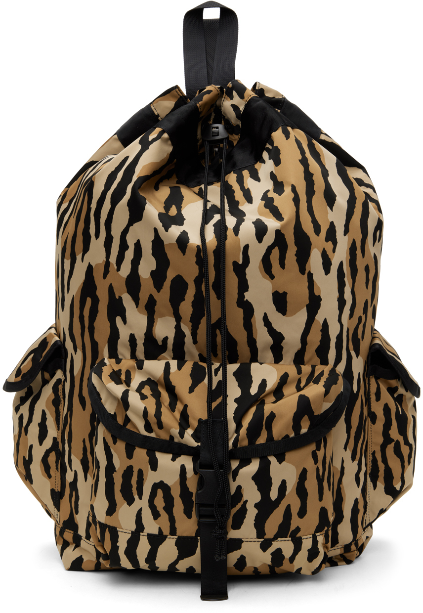 Buy WACKO MARIA Black Leopard Backpack - Beige At 70% Off | Editorialist
