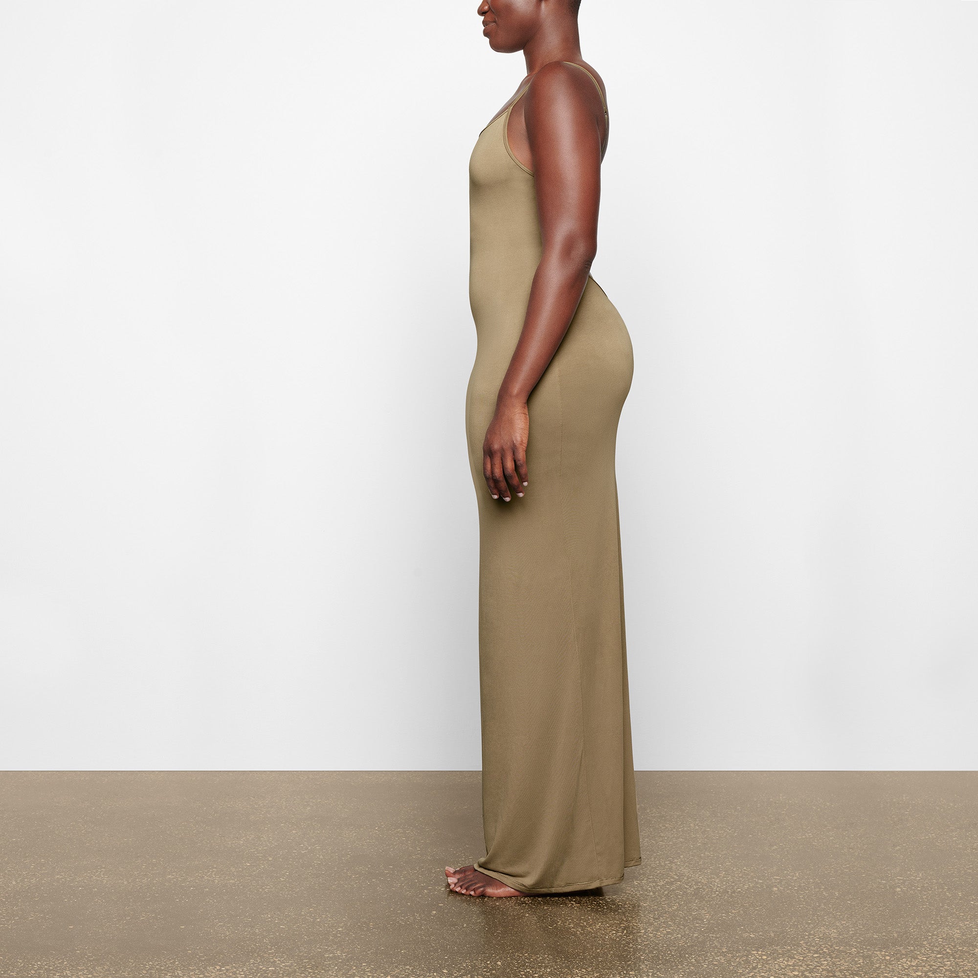 Skims Smooth Lounge Low Back Cami Dress - Onyx | Editorialist