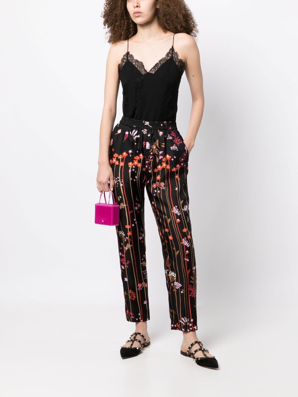 RED VALENTINO RED Valentino Star-Print Silk Trousers