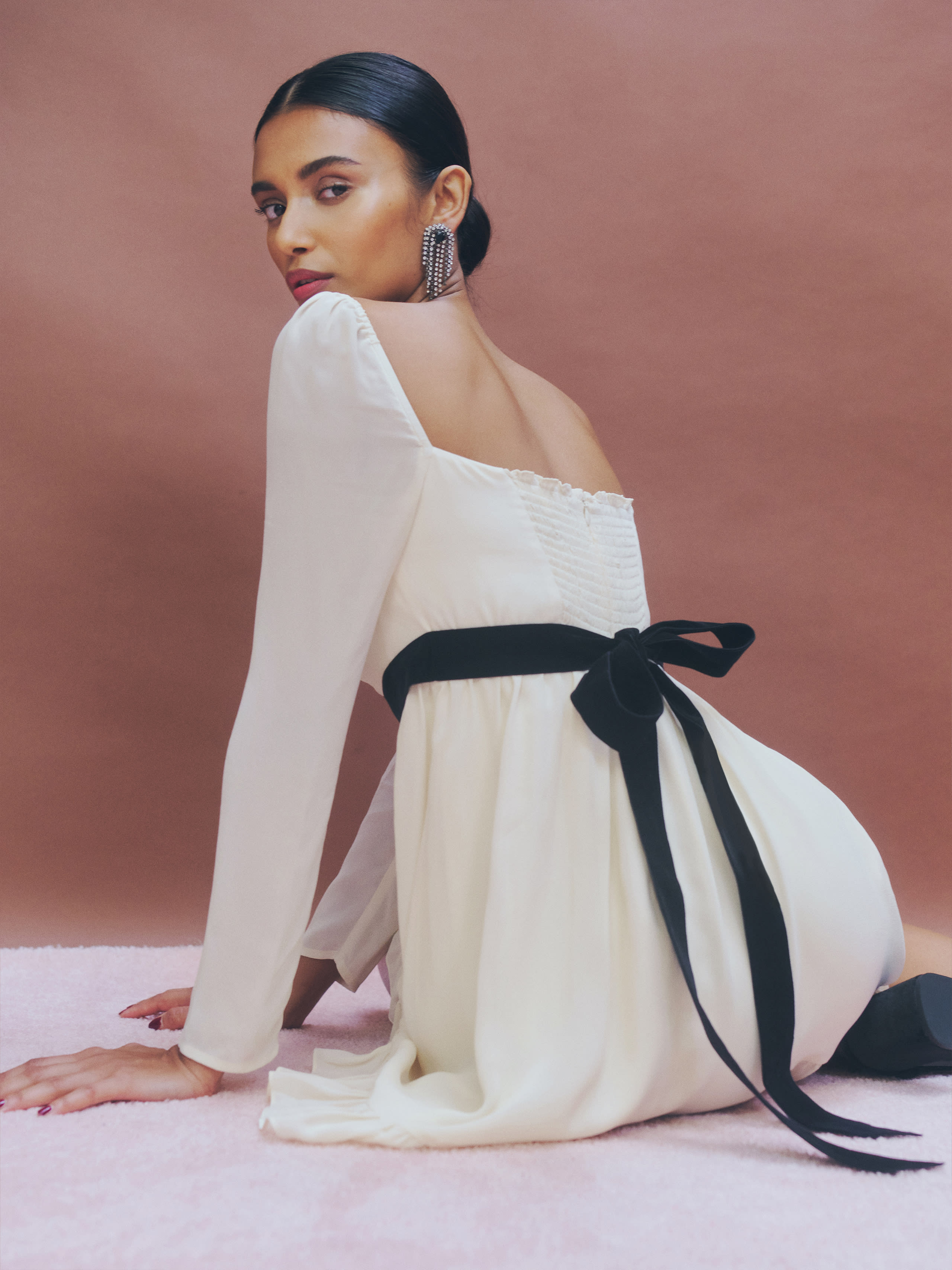 white christmas dresses Reformation Mango Natural Tencel Midi Dress – The Closet New York