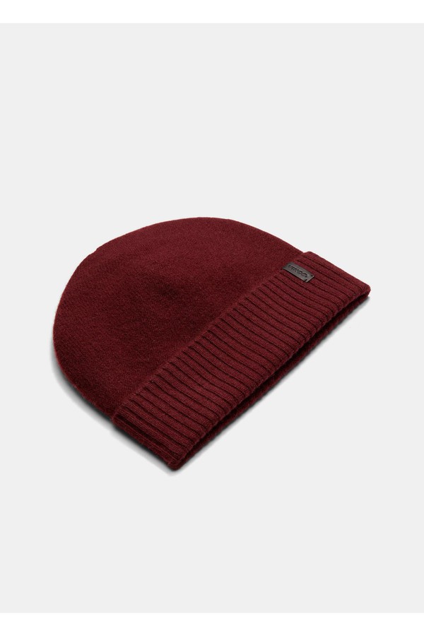 Vince Pure Cashmere Reverse Jersey Cuffed Hat In Red - 30  display picture 1