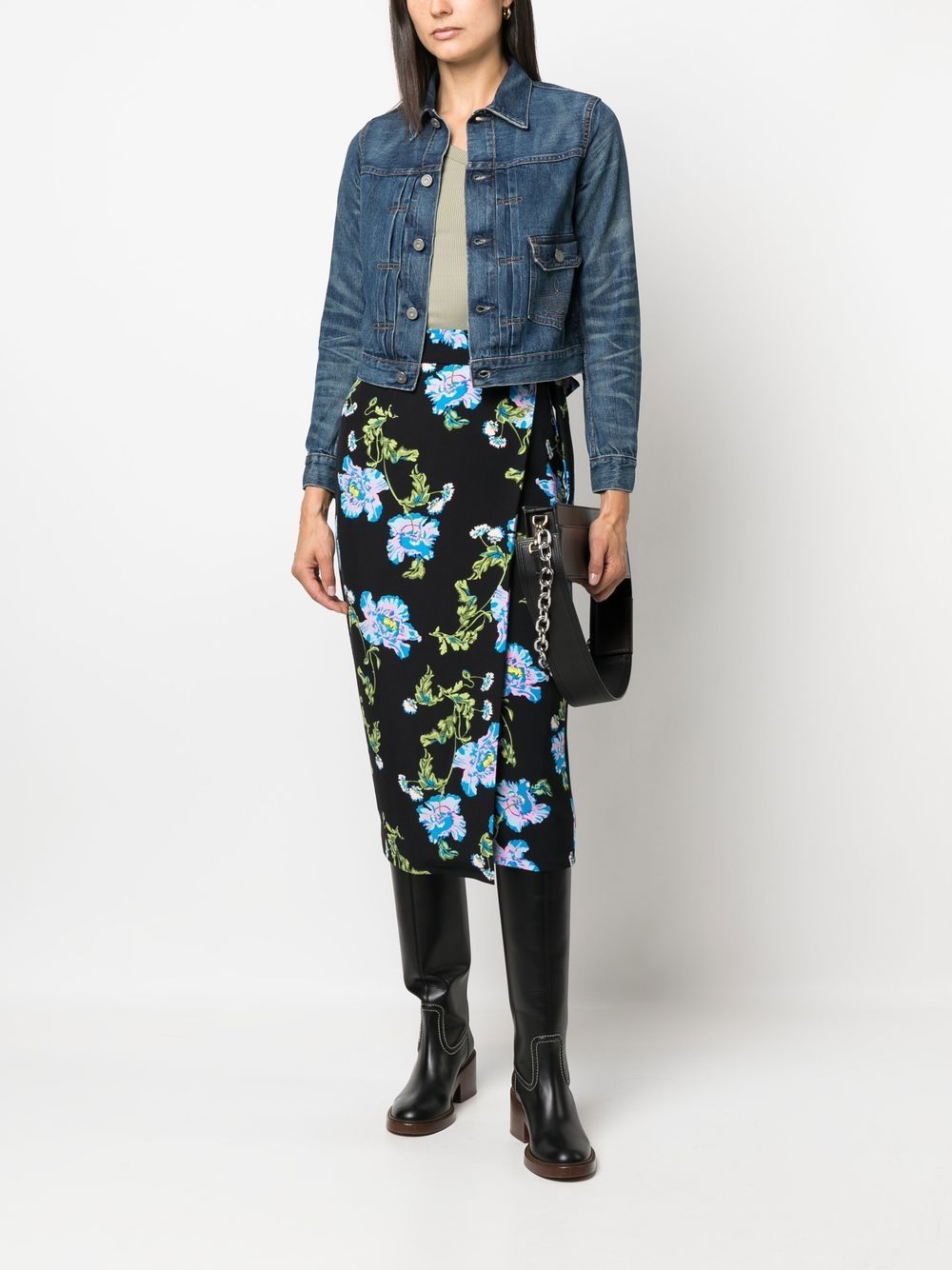 RALPH LAUREN Stonewashed Cropped Denim Jacket
