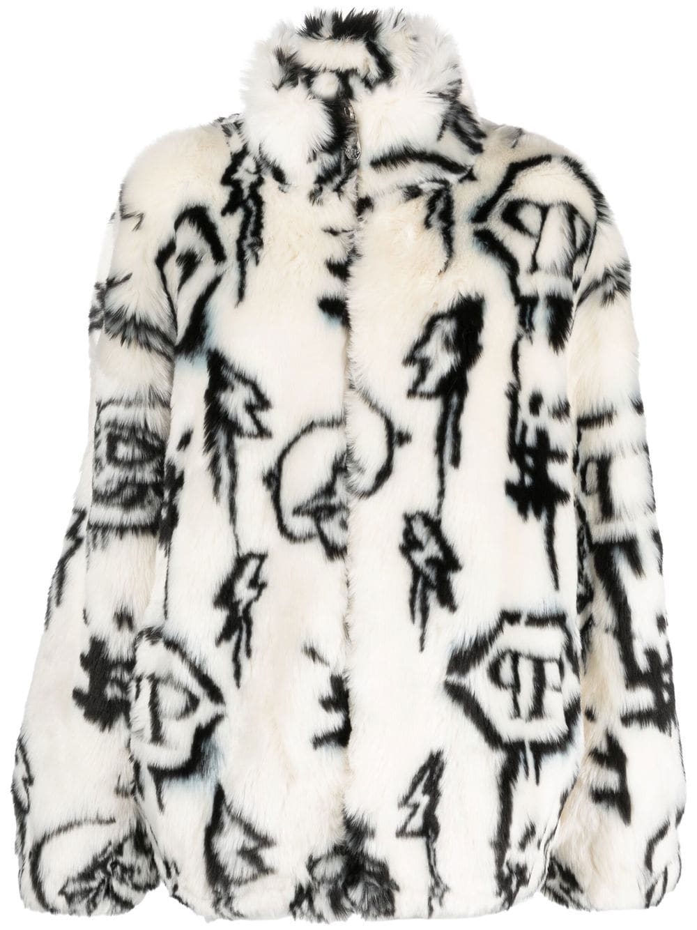 PHILIPP PLEIN Monogram Faux Fur Coat