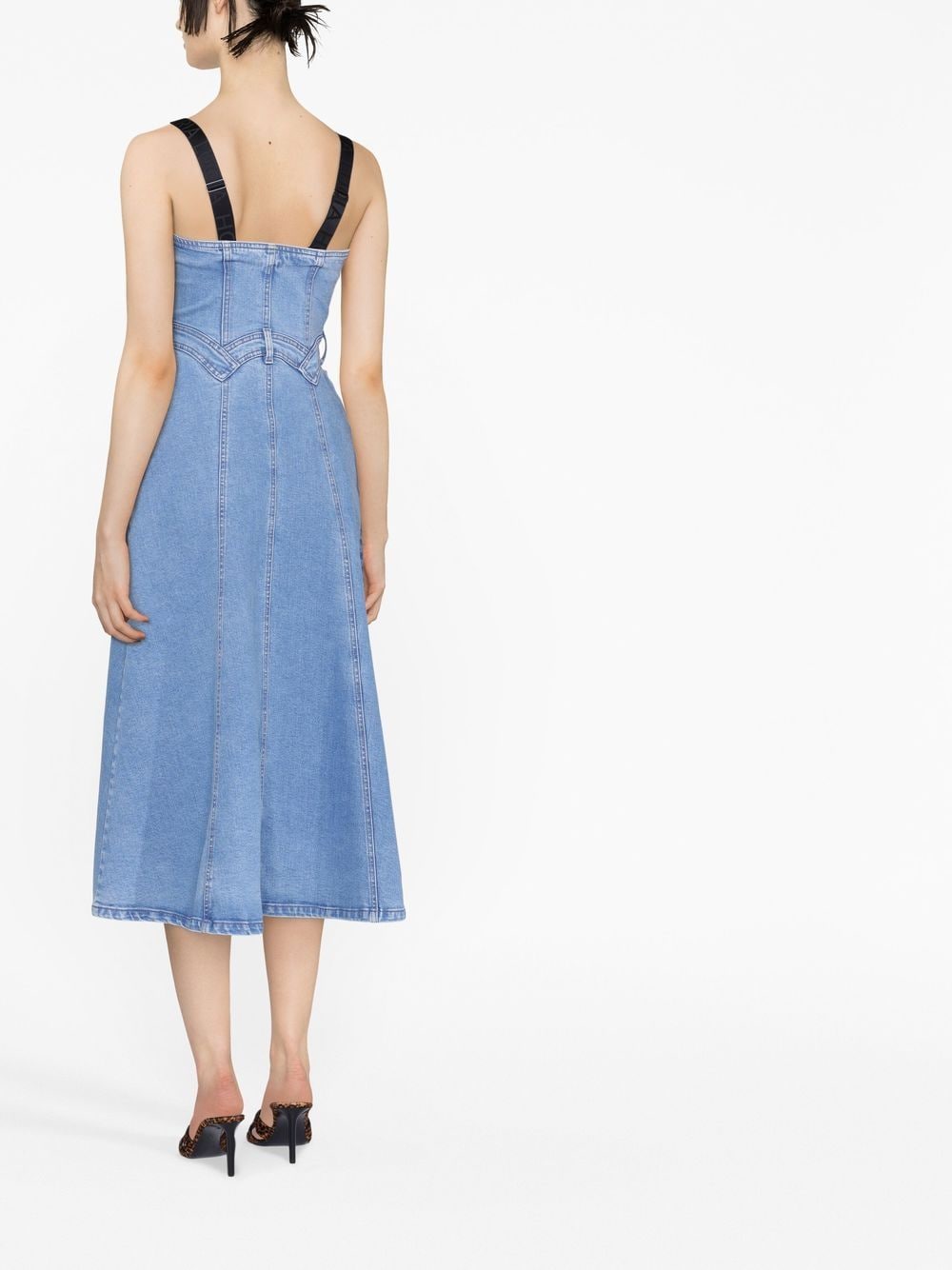 maria lucia hohan denim dress Maria Lucia Hohan Whitney Sleeveless Denim Midi Dress - Blue