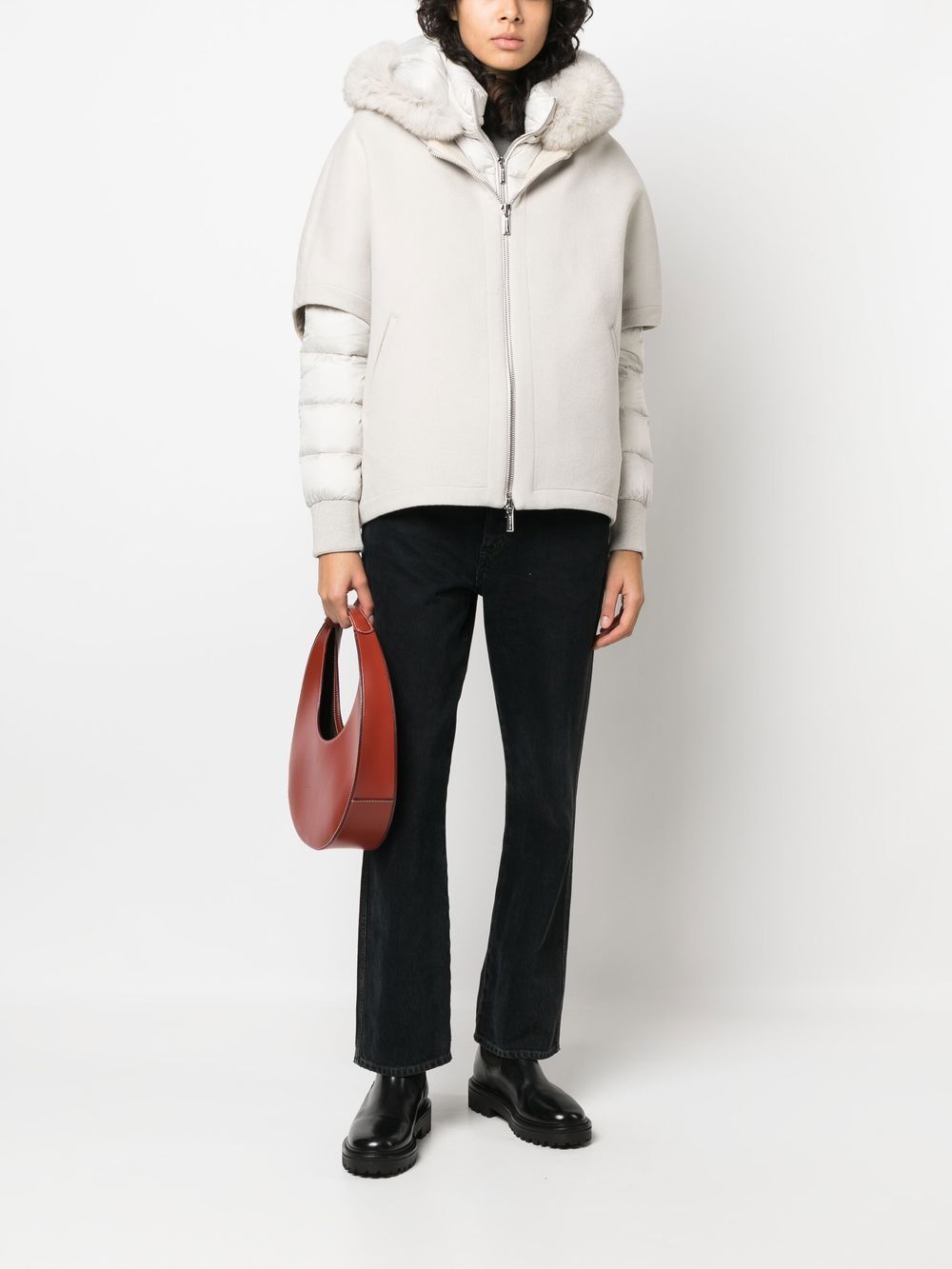 MOORER Hooded Layered Jacket