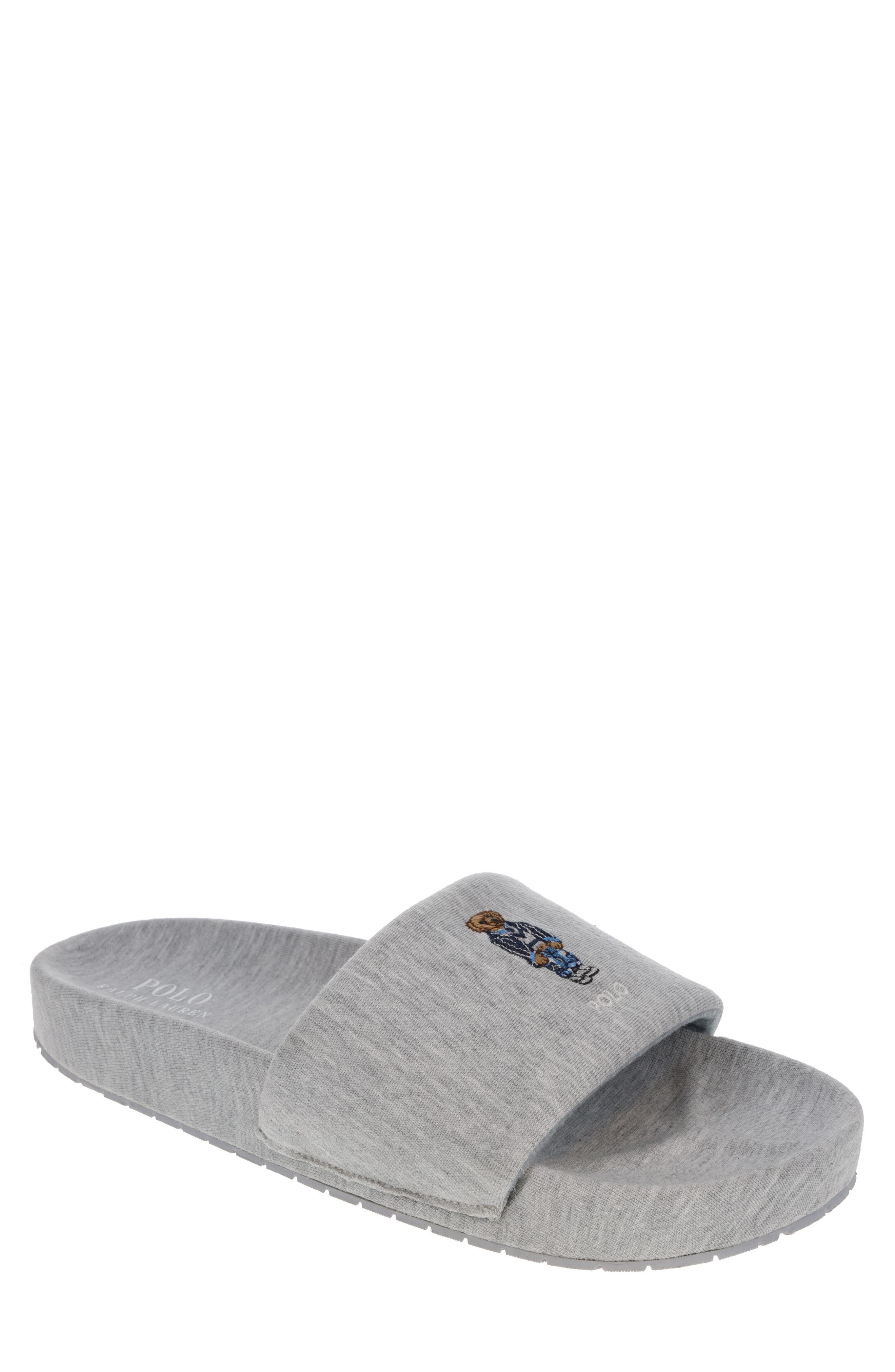 Polo Ralph Lauren Romsey Slide Sandals Men\'s 13 Gray Navy Adjustable Strap s7-1309470_lifestyle?$rl_4x5_zoom$ main image 4