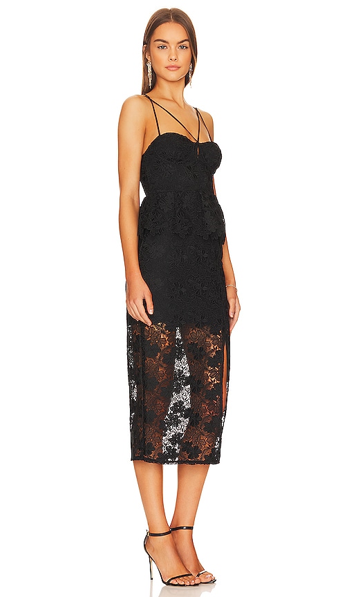 LPA LPA Madonna Lace Corset Midi Dress