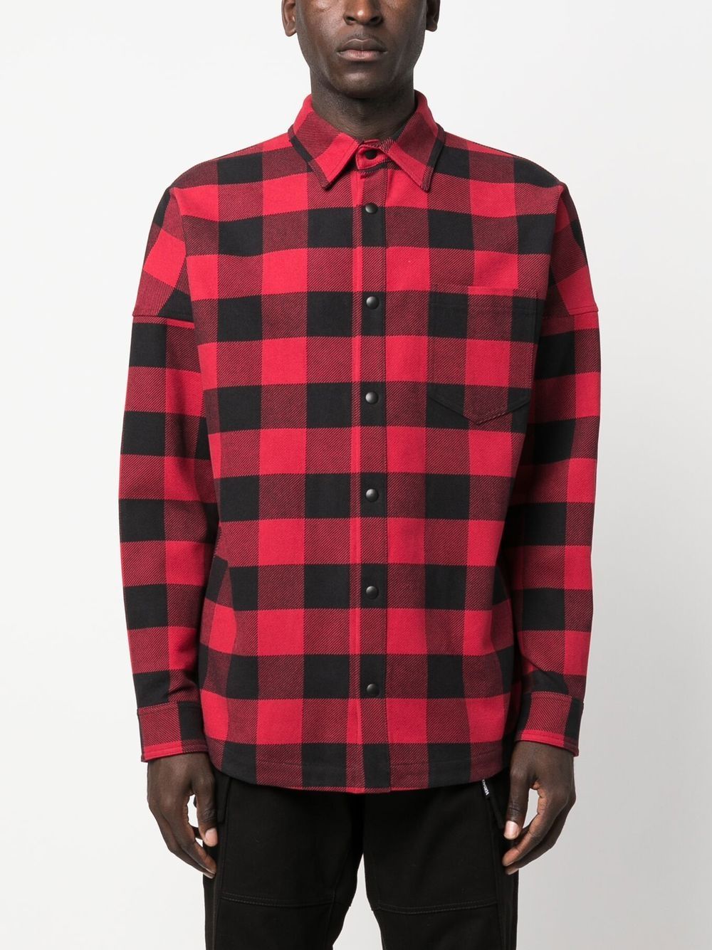 PALM ANGELS logo-print checked shirt