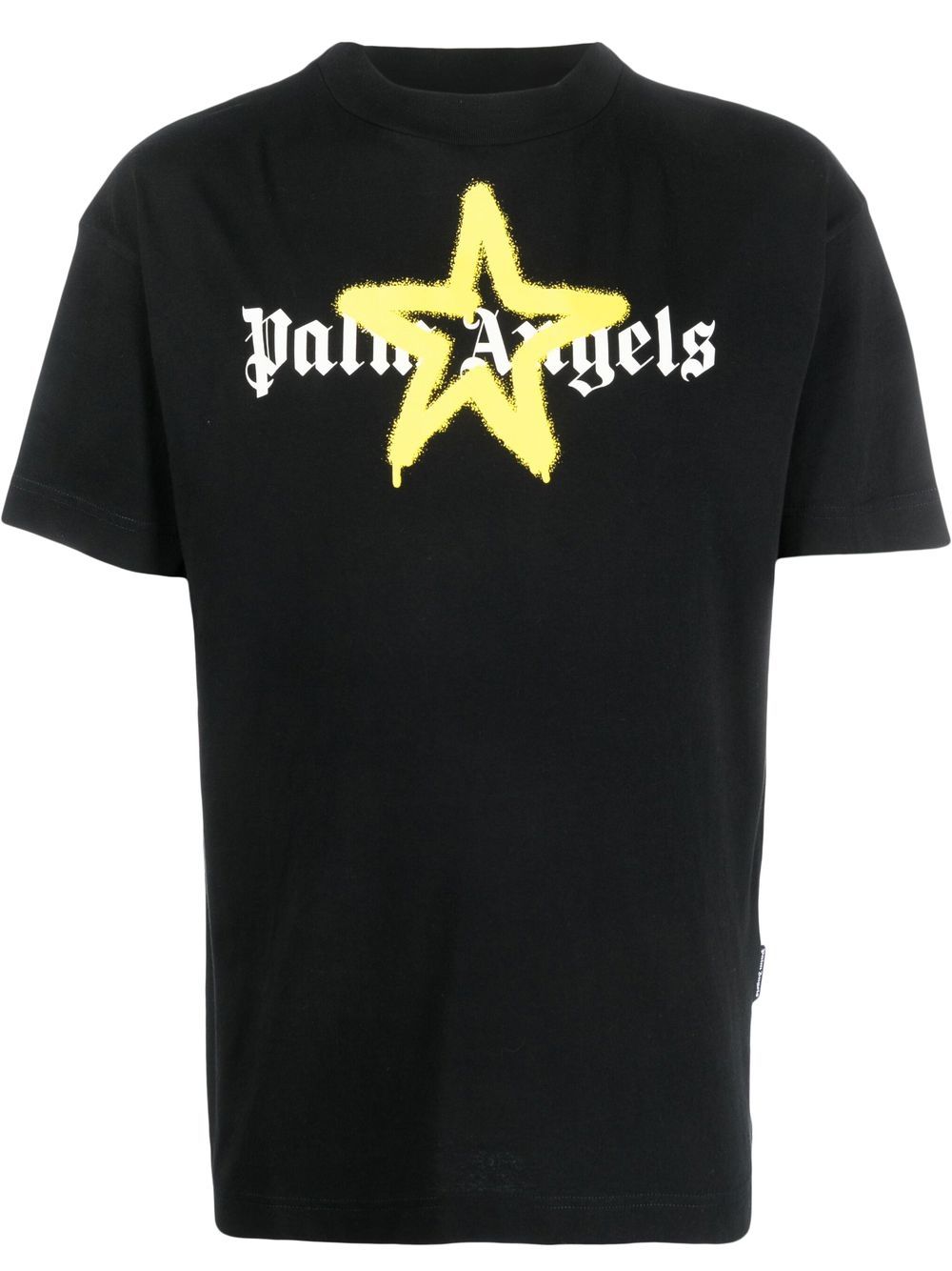 Palm Angels Star Sprayed Tee /Yellow - Black | Editorialist