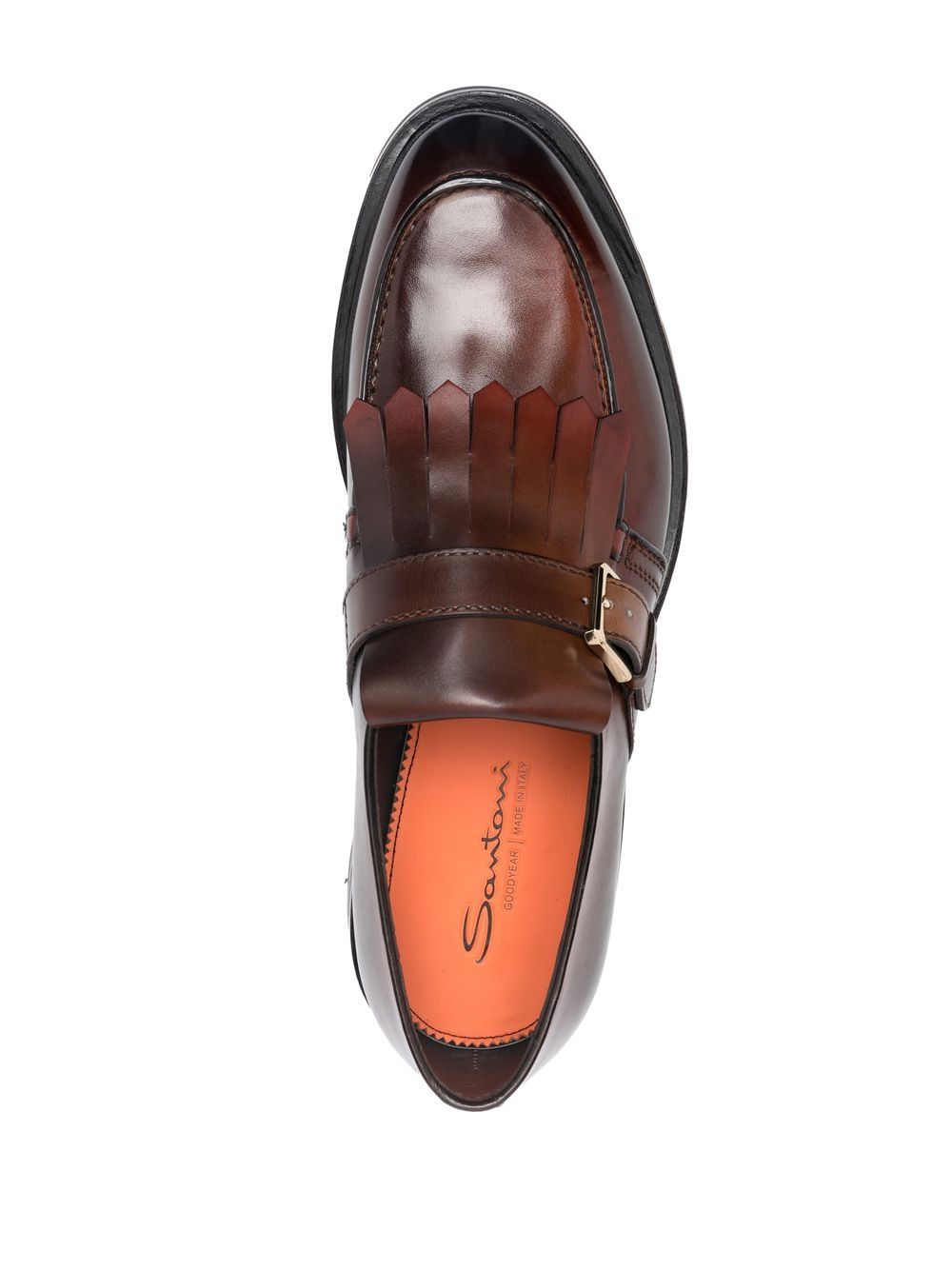 Santoni Fringed-Trim Loafers In Brown - 60% Off | Editorialist display picture 2