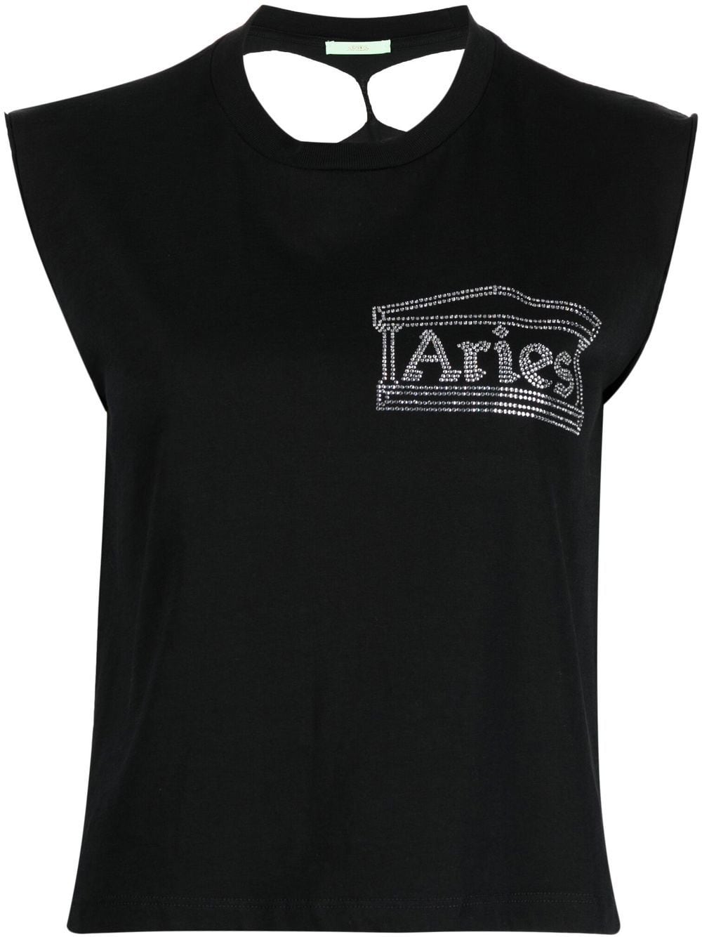 Aries Diamante Slash Back Tank Top In Black - 65% Off | Editorialist