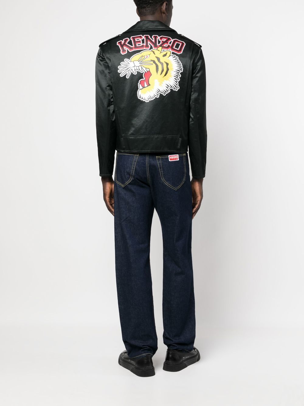 Kenzo Tiger Varsity Biker Jacket In Black - 71% Off | Editorialist