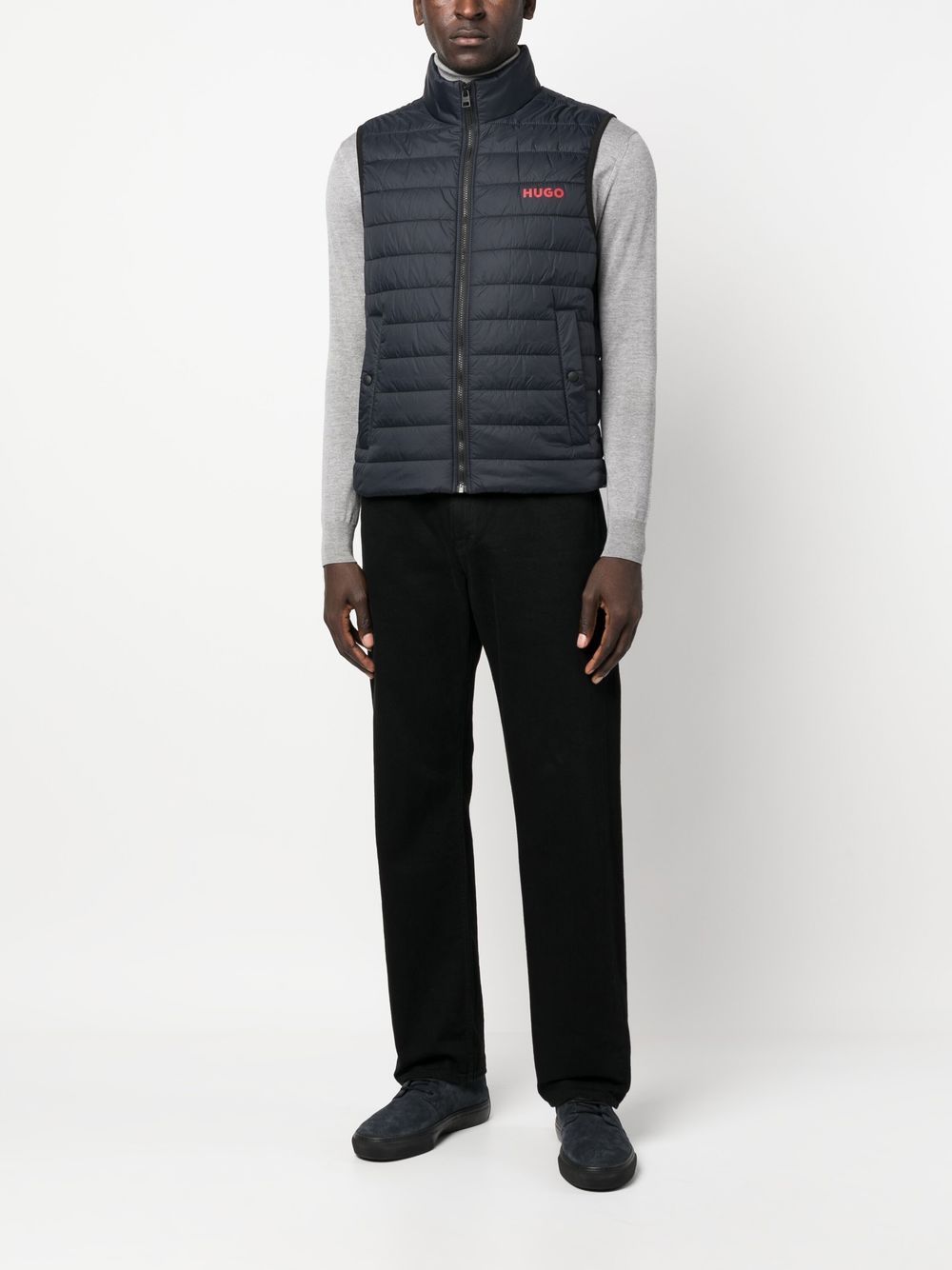 HUGO HUGO logo-printed padded gilet