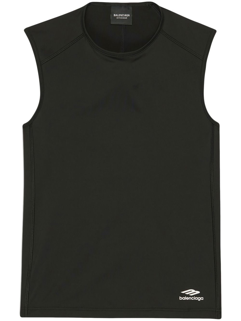Balenciaga Logo-Print Leevele Tank Top In Black - 40% Off