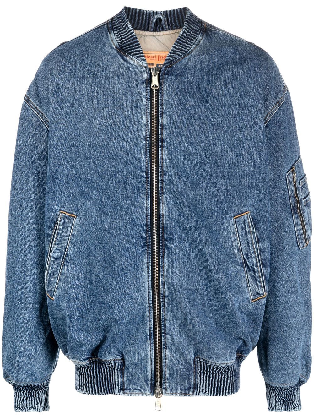 Diesel D-Weltik Denim Bomber Jacket In Blue - 63% Off | Editorialist