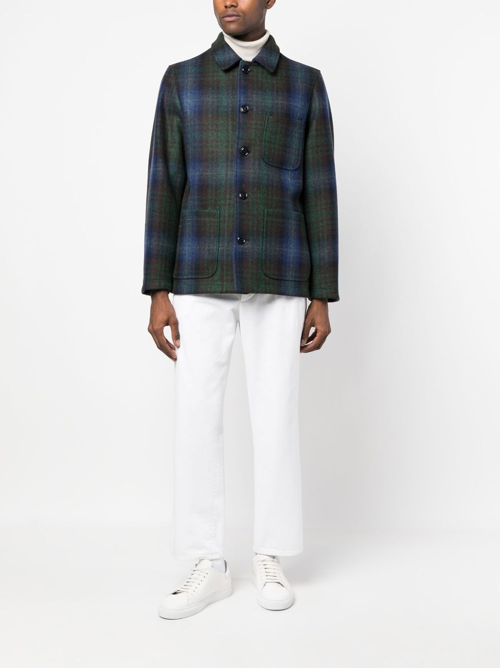 ASPESI plaid virgin-wool shirt jacket