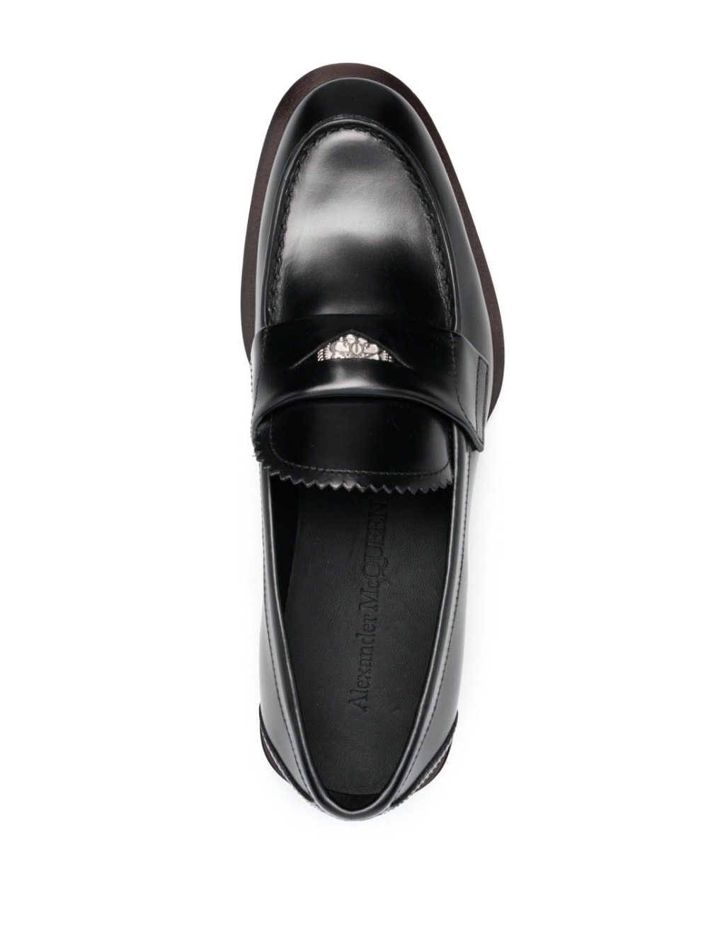 Alexander Mcqueen Coin-Embellished Penny Loafers In Black  display picture 3