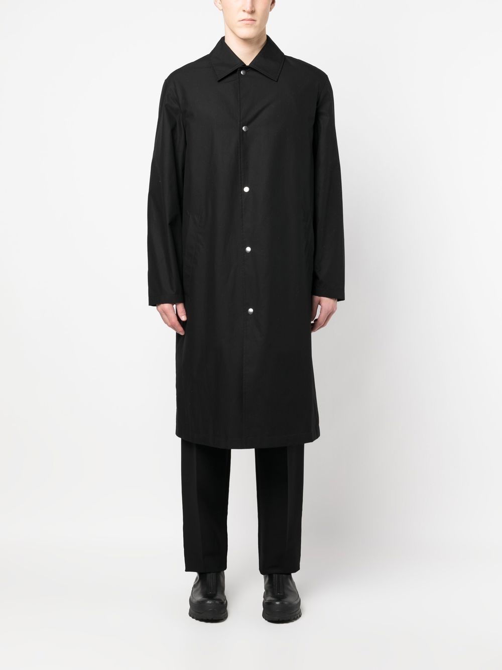 JIL SANDER Jil Sander Logo-Print Cotton Coat
