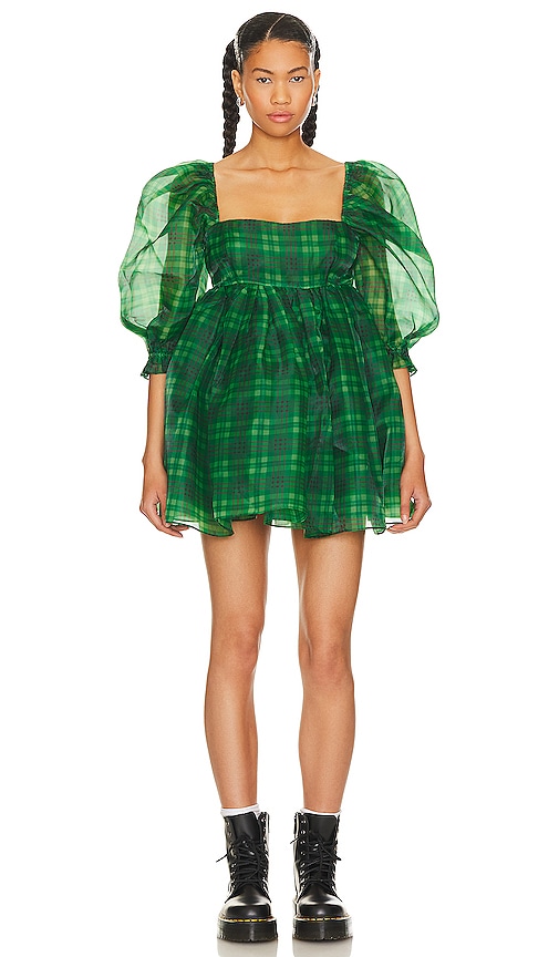 Selkie The Puff Dress In Green In Beth Plaid - 52% Off | Editorialist