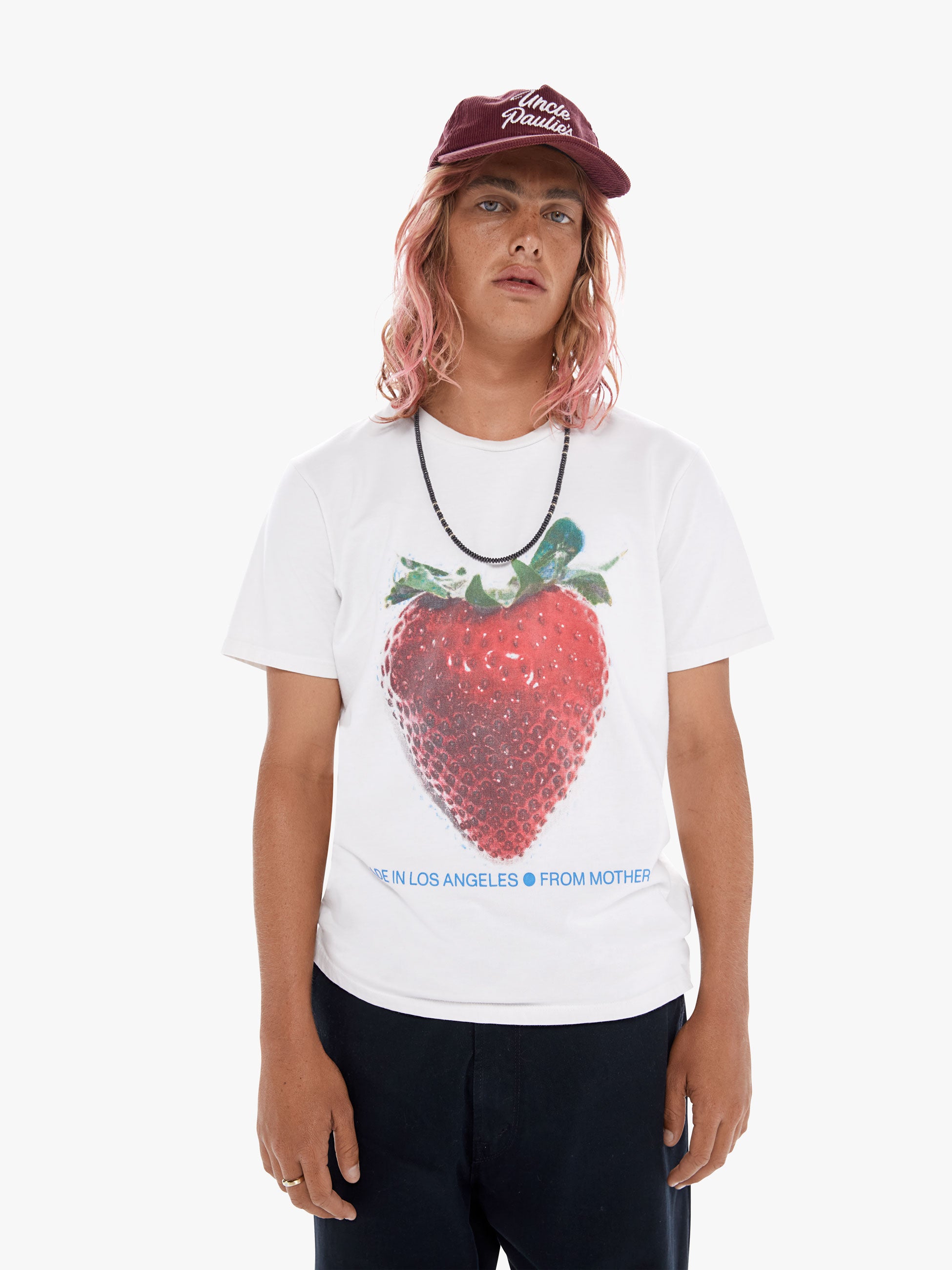 Mother The Buster Strawberry Tee Shirt - Natural | Editorialist
