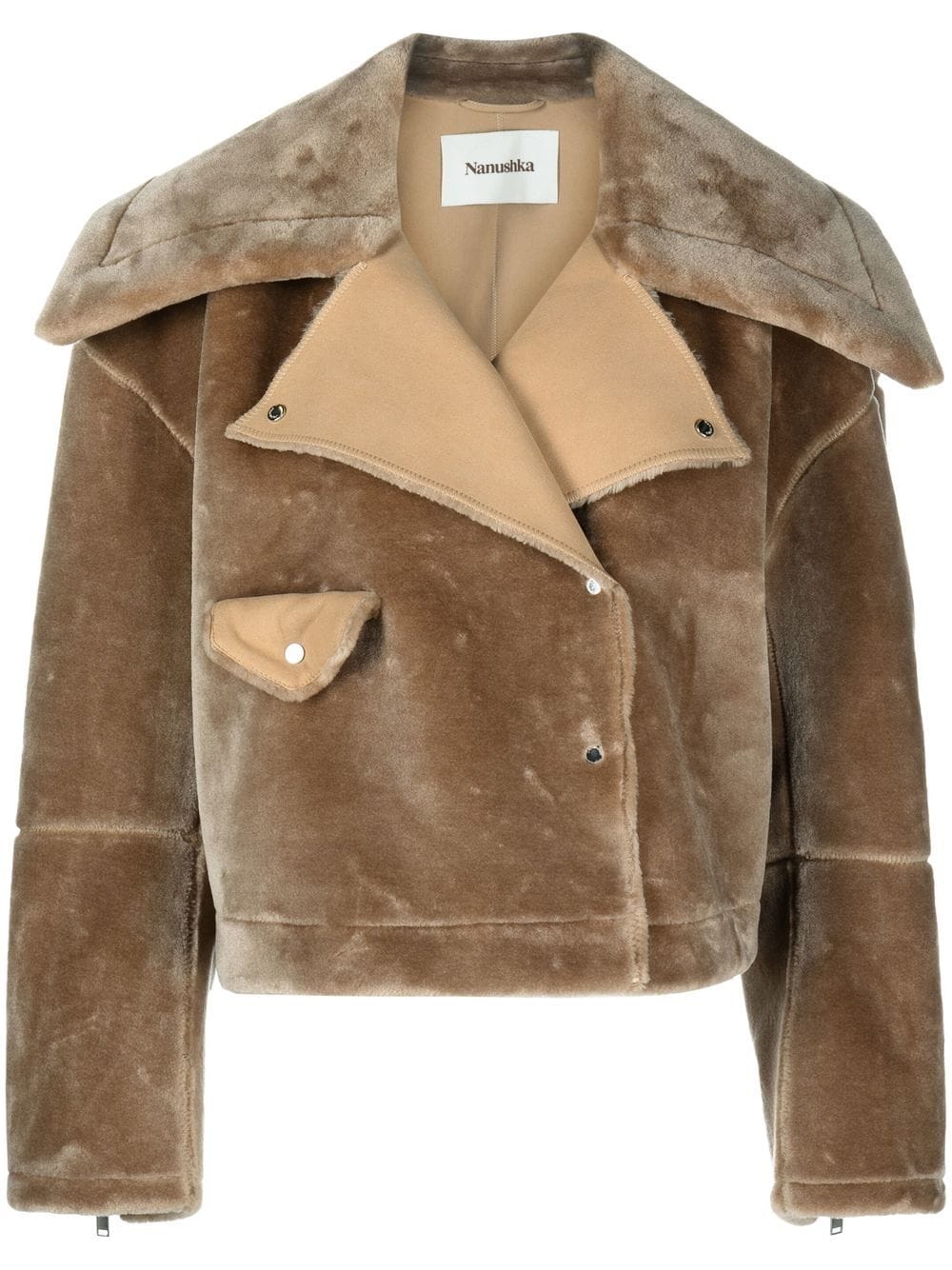 NANUSHKA Faux-Fur Biker Jacket