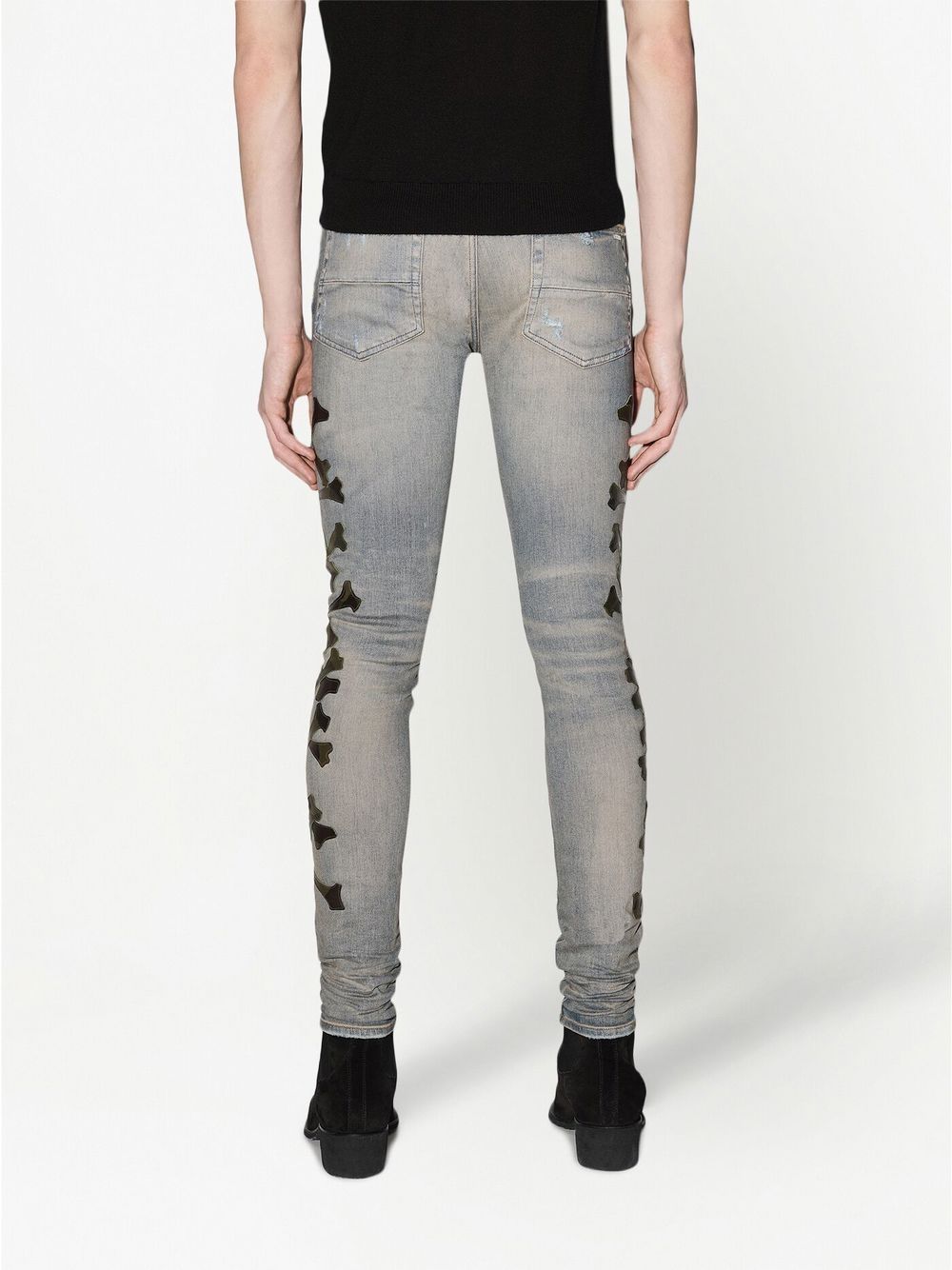 Amiri Camo Bones Skinny Jeans - Blue | Editorialist