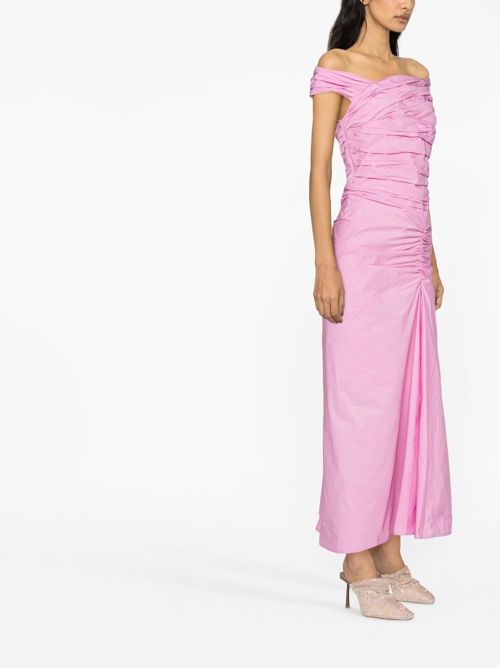 DSQUARED2 Dsquared2 Ruched Off-Shoulder Midi Dress