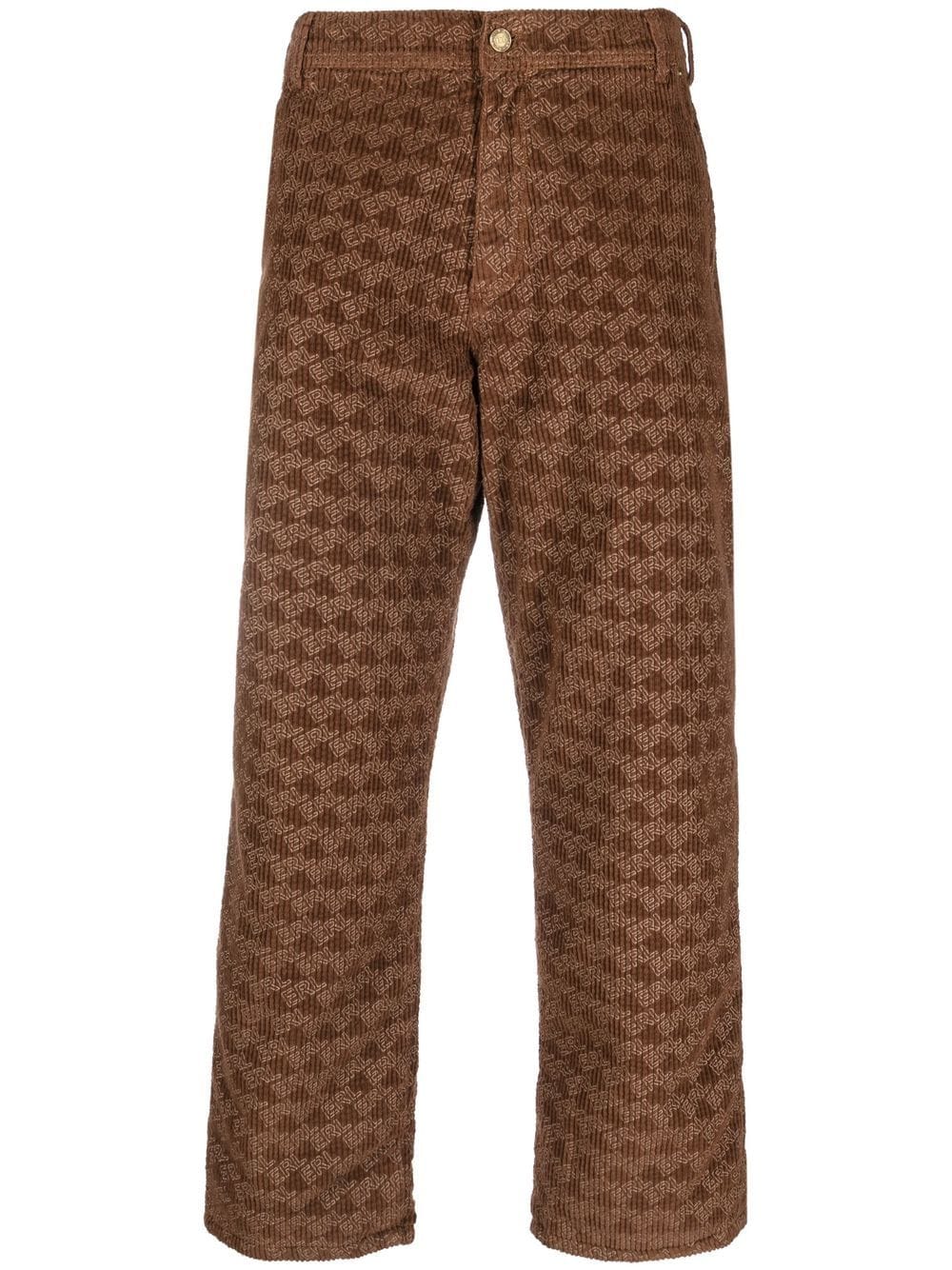 Erl Embossed Corduroy Pants In 1 Brown - 48% Off | Editorialist