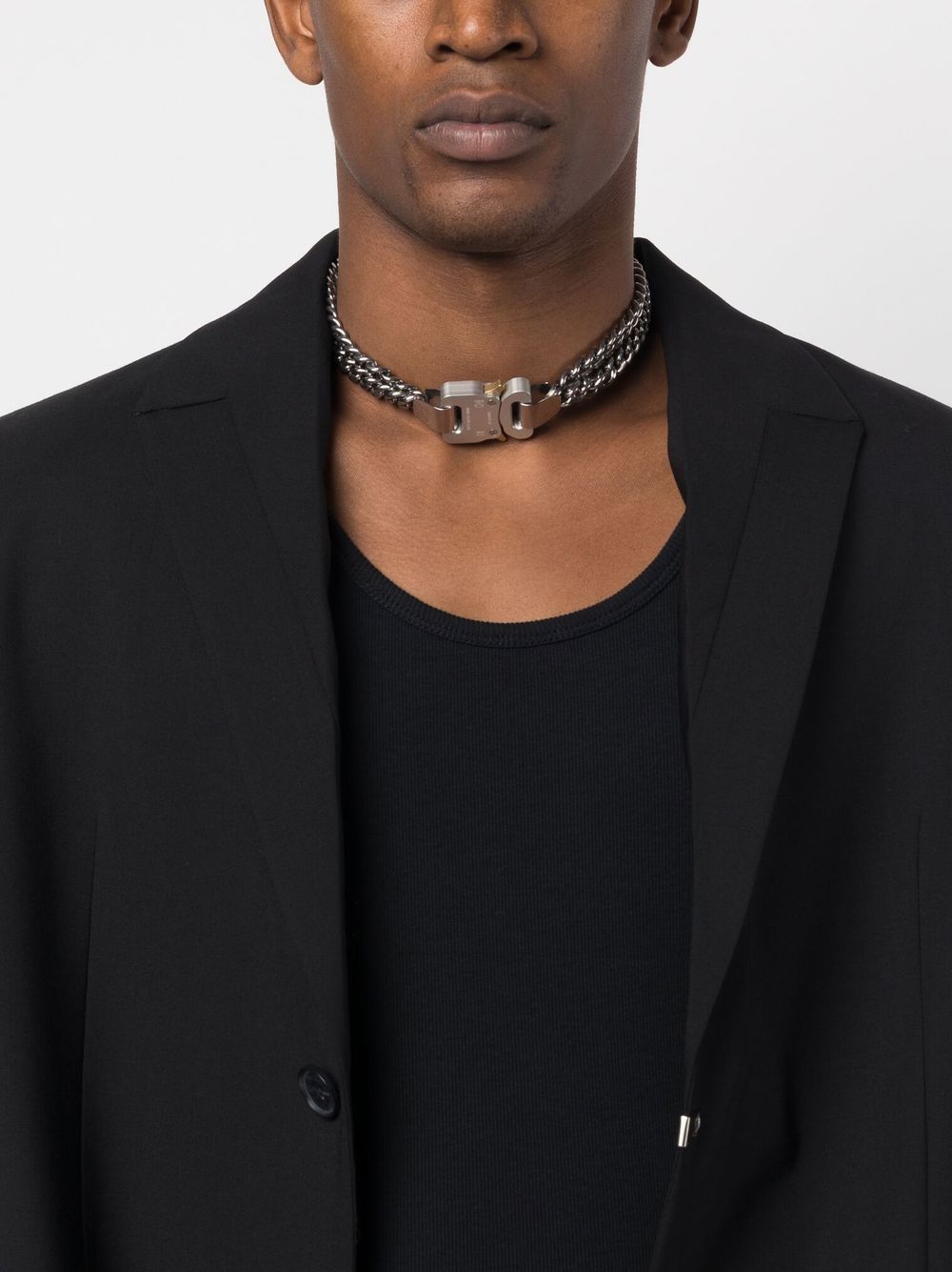 1017 Alyx 9sm Buckle Double-Chain Necklace In Silver - 40% Off