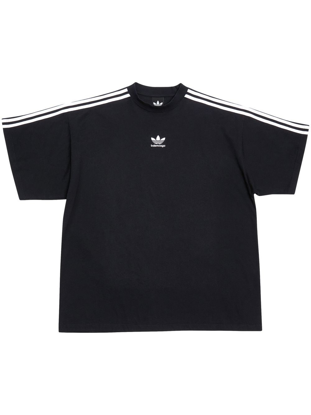 Balenciaga X Adidas Logo-Embroidered Short-Sleeved T-Shirt - Black