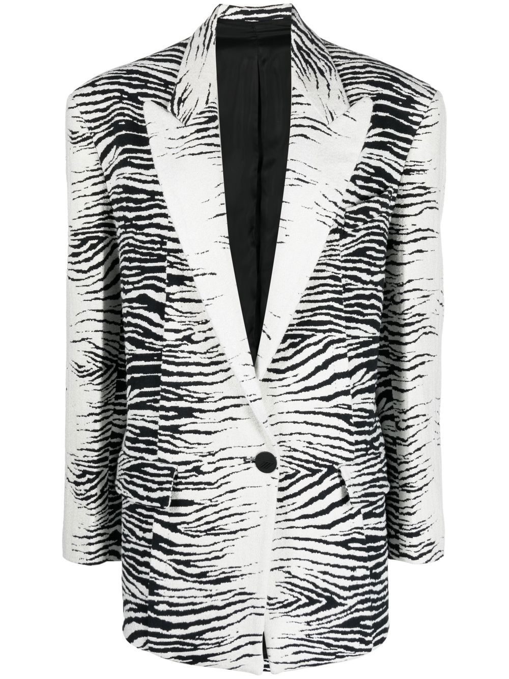 ATTICO The Attico Zebra-Print Single-Breasted Blazer