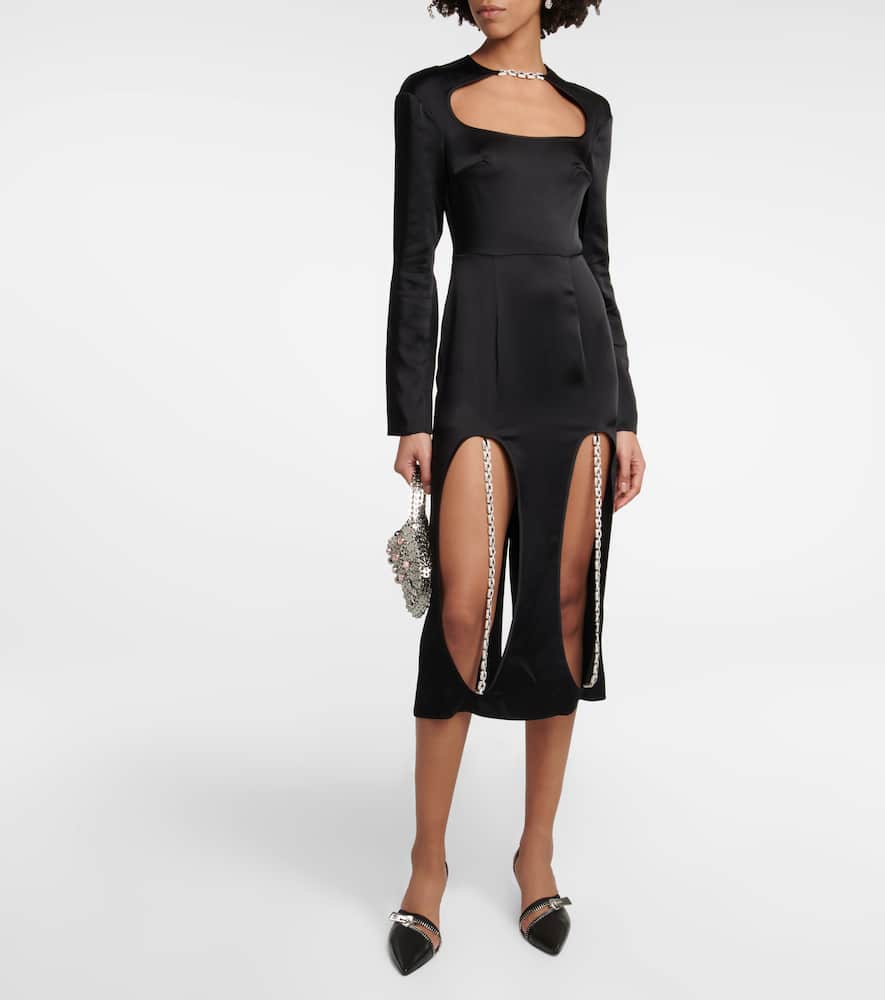 christopher kane bombshell cut out dress Christopher Kane The Bombshell Cutout Crystal-Embellished Stretch-Jersey  And Satin Midi Dress In Green - 60% Off