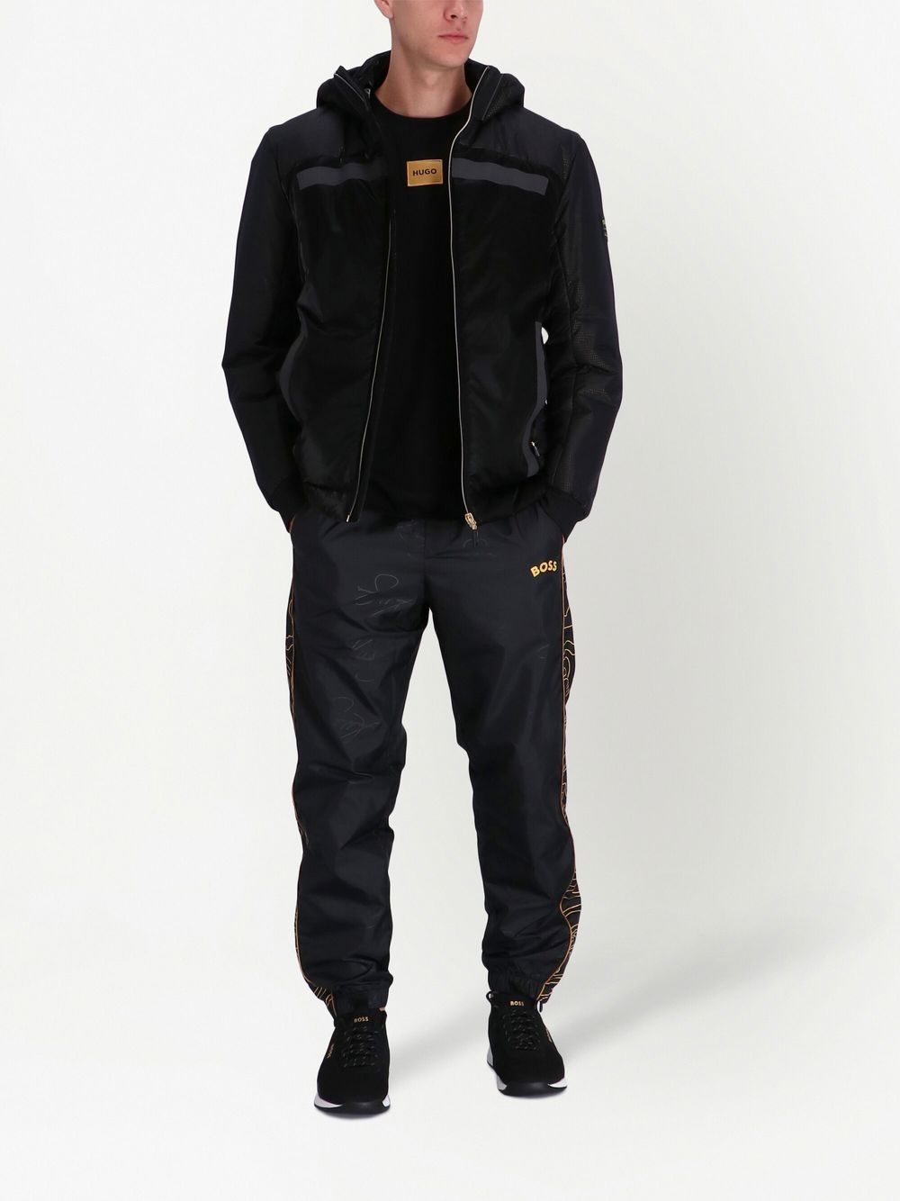 Boss X Ajbxng Zip-Up Hooded Jacket In Black - 30% Off | Editorialist