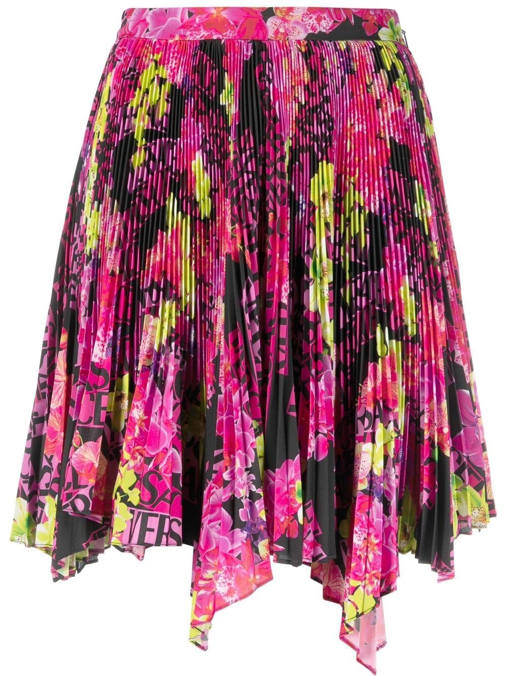 VERSACE Versace Off-Shoulder Long-Sleeve Bodysuit with Irregular Skirt