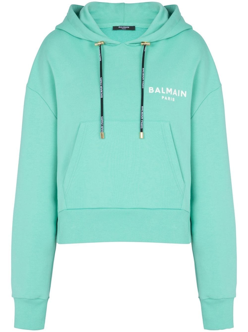 Balmain Chest Logo-Print Detail Hoodie In Blue 20% Off