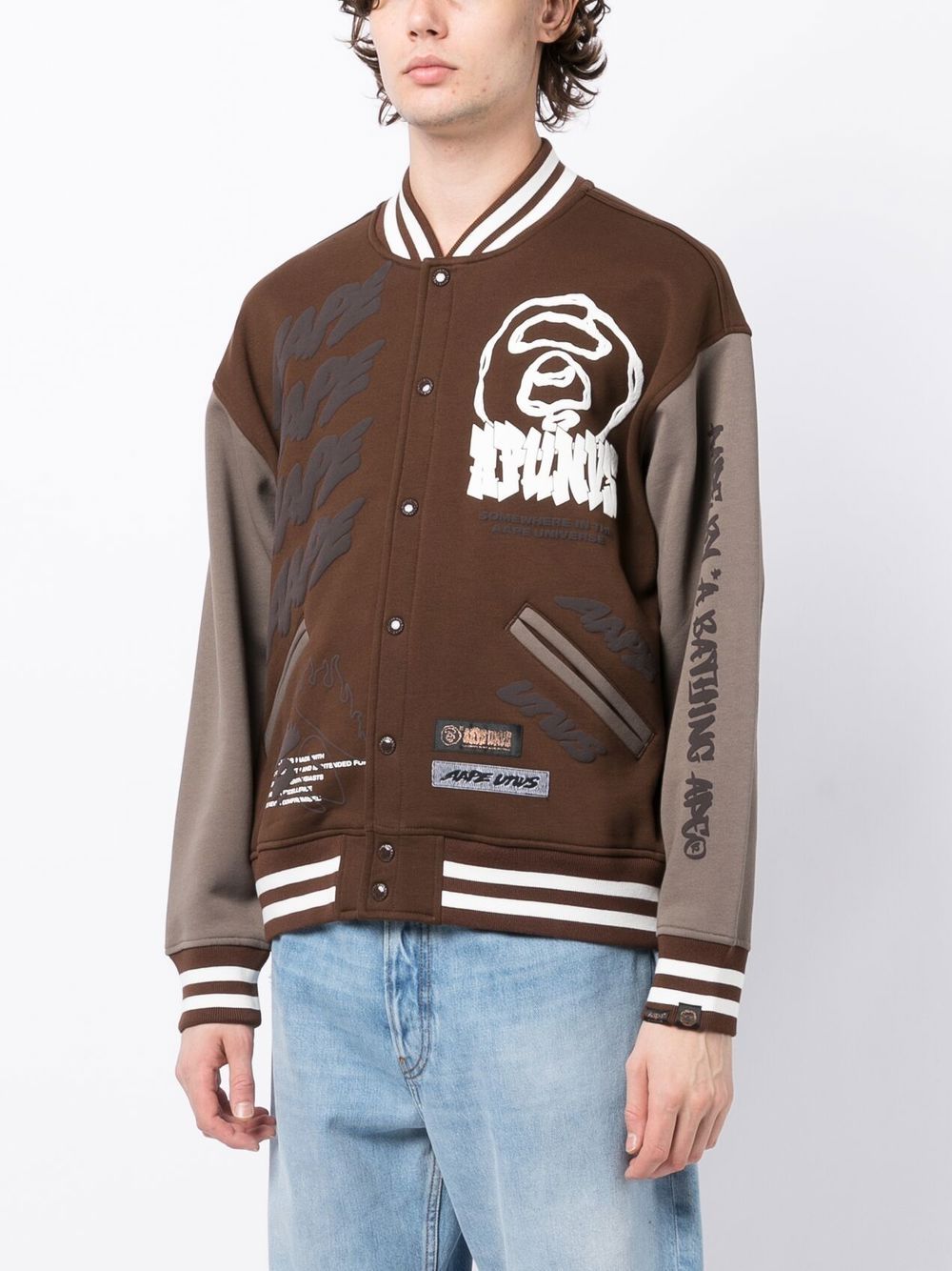 BAPE ジャケット ブラウン APE メルトンジャケット スカジャン A 