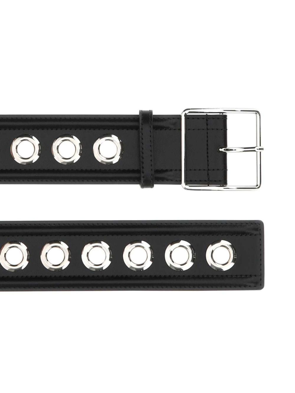 Alexander Mcqueen 50mm Eyelet-Detail Belt In Black - 18% Off  display picture 3