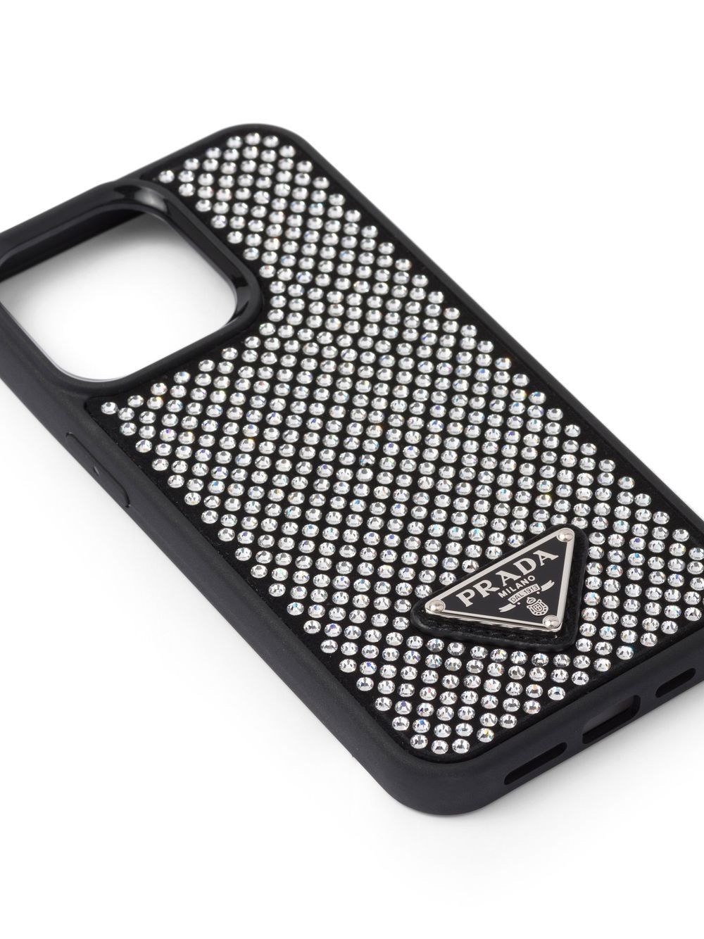Prada Rhinestone-Embellished Iphone 13 Pro Case - Black | Editorialist