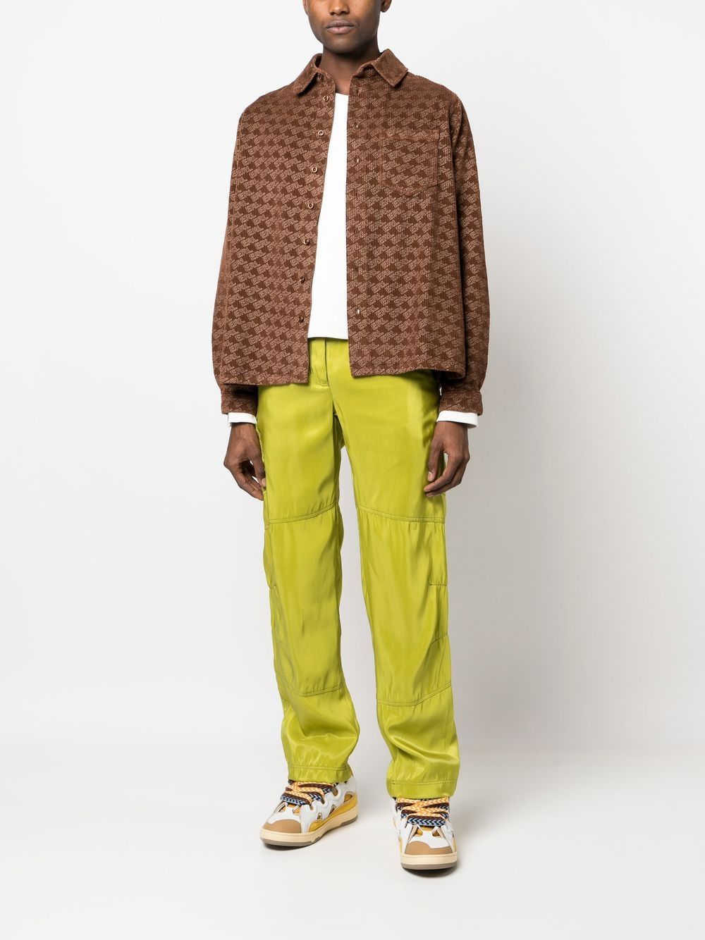 ERL all-over logo print corduroy shirt