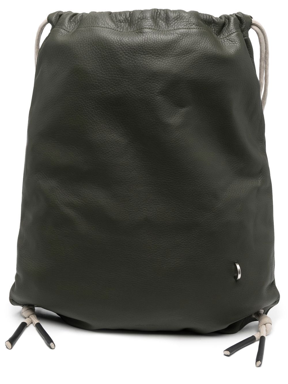 Rick Owens Leather Drawstring Backpack - Green | Editorialist