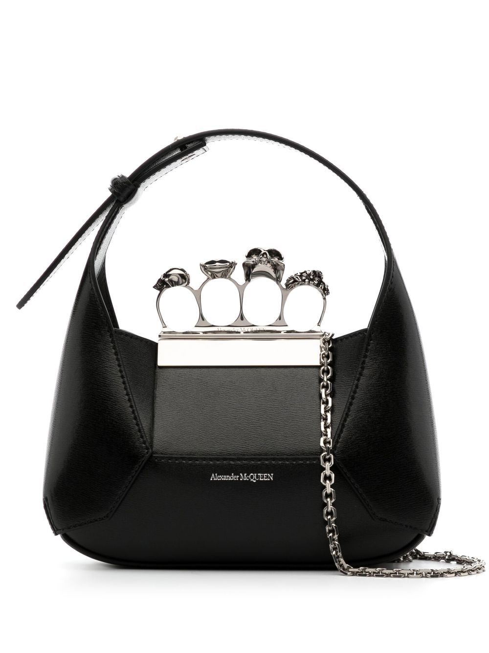 Alexander Mcqueen The Jewelled Hobo Mini Bag - Black | Editorialist
