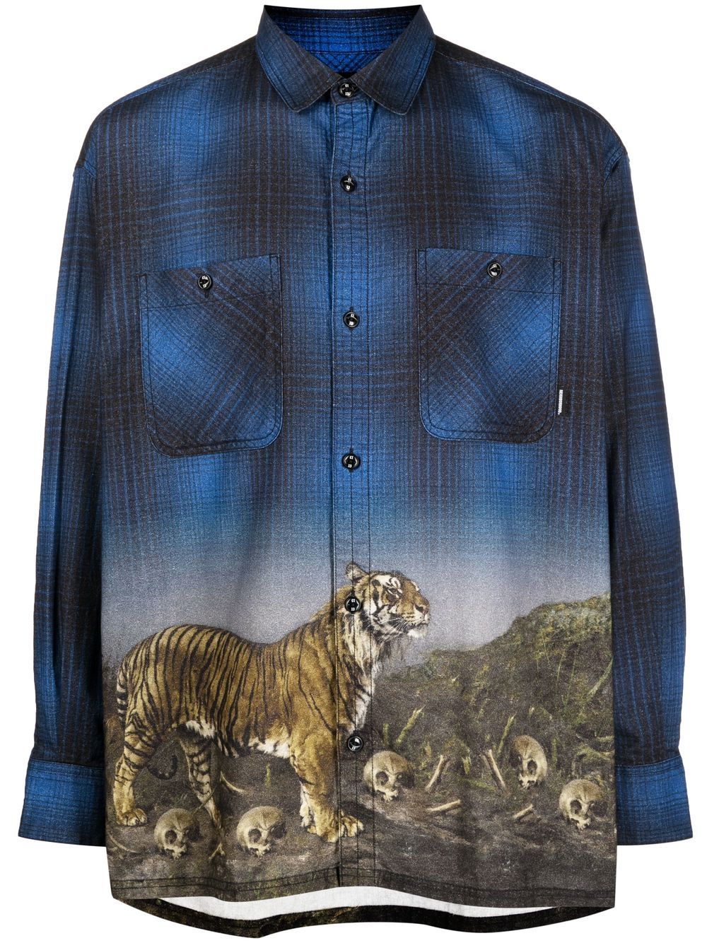 NEIGHBORHOOD tiger-print visual-effect shirt