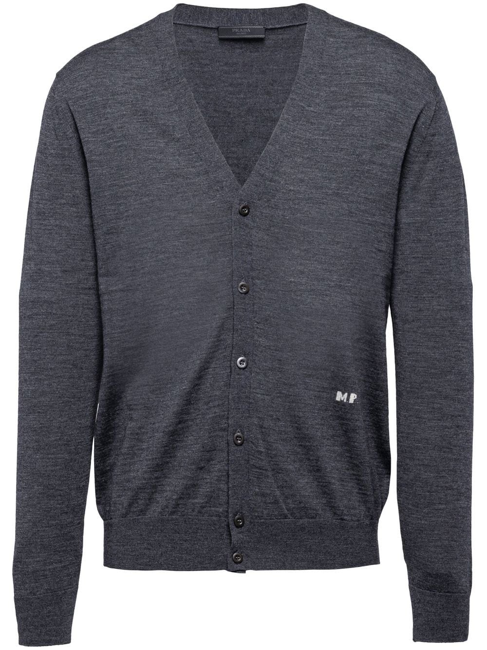 Prada V-Neck Silk Cardigan - Blue | Editorialist