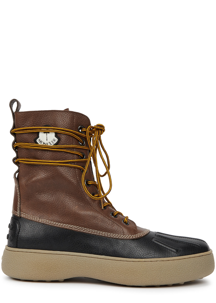 Moncler Moncler Palm Angels X Tod'S Leather Ankle Boots Brown