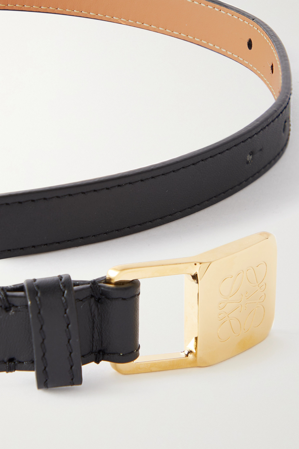LOEWE Amazona Padlock Belt - Dark Butter/Gold size 85/34 authentic! Loewe Amazona Leather Belt - Black | Editorialist main image 4