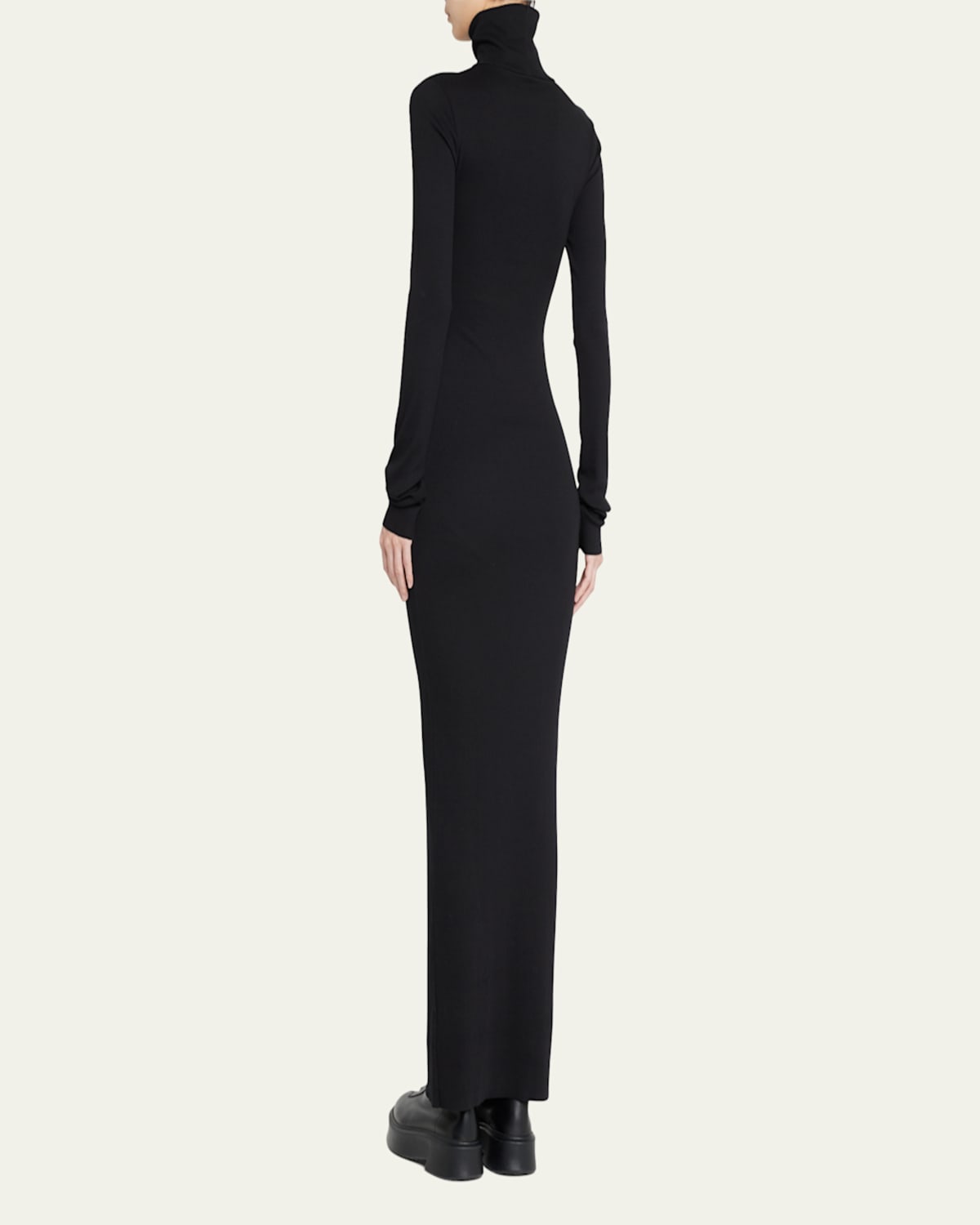 chinese dress ladies Long Sleeve Turtleneck Maxi Dress | Butter Rib