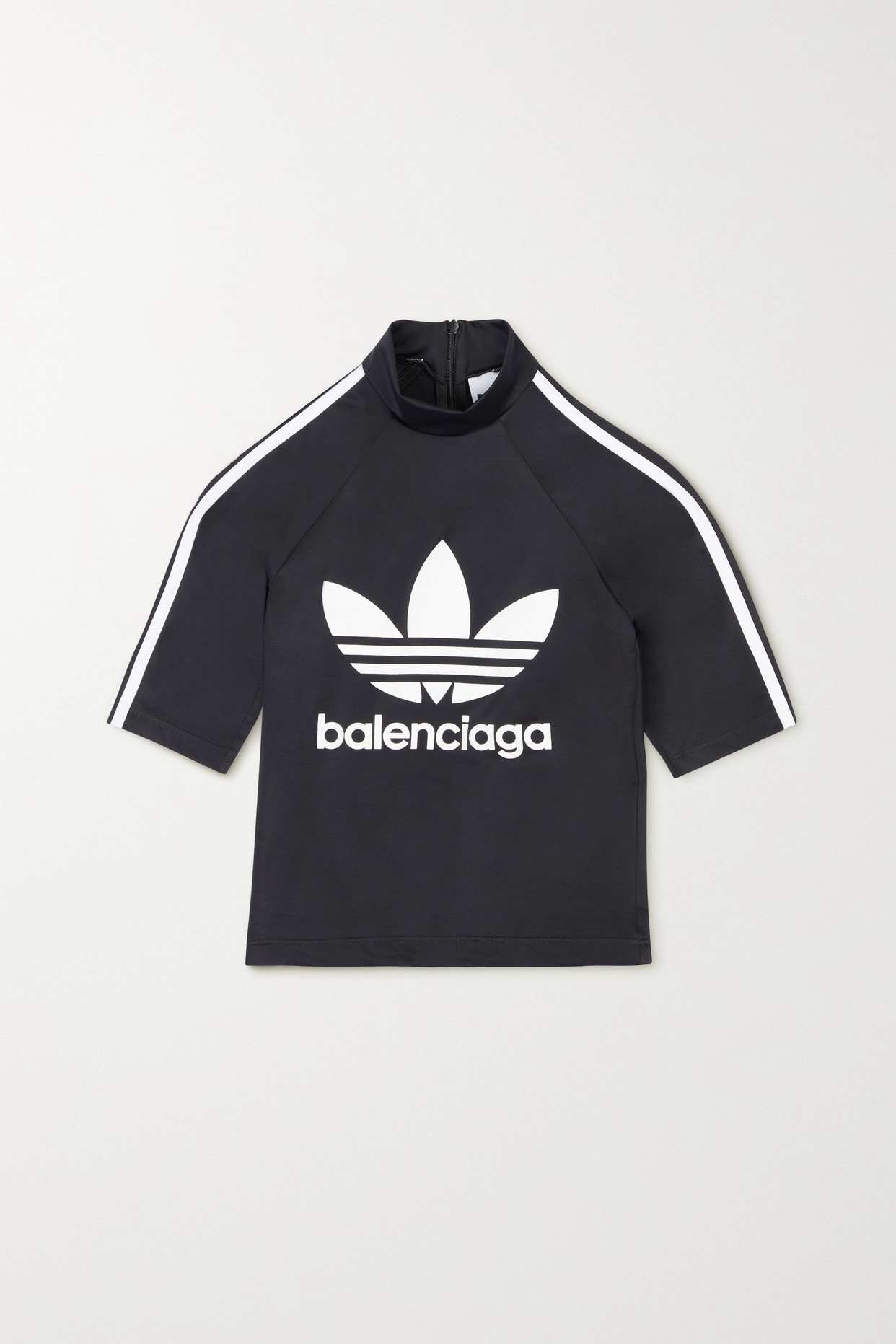 Balenciaga Adidas Athletic Striped Printed Stretch-Jersey Top In