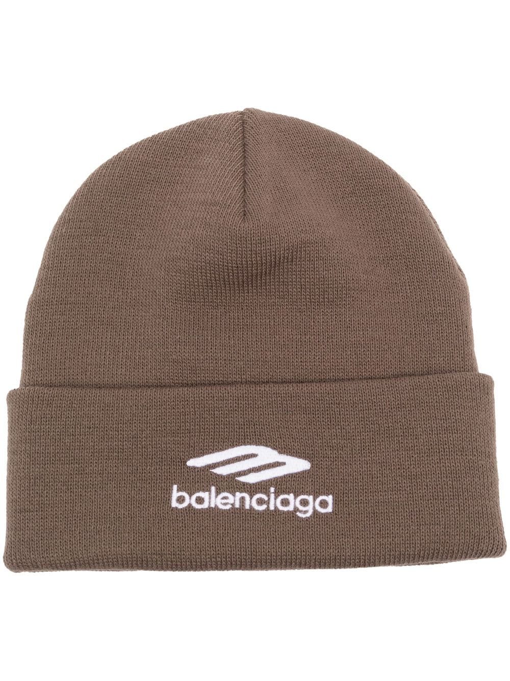 Balenciaga 3b Sports Icon Beanie In Brown - 30% Off | Editorialist