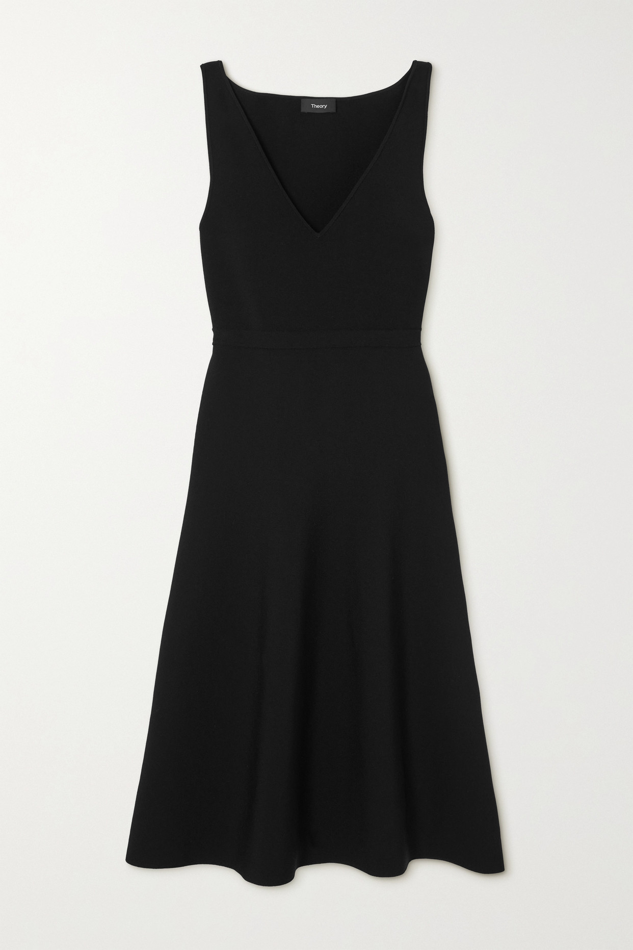 theory skater dress Ribbed wool and cashmere-blend mini dress - charcoal